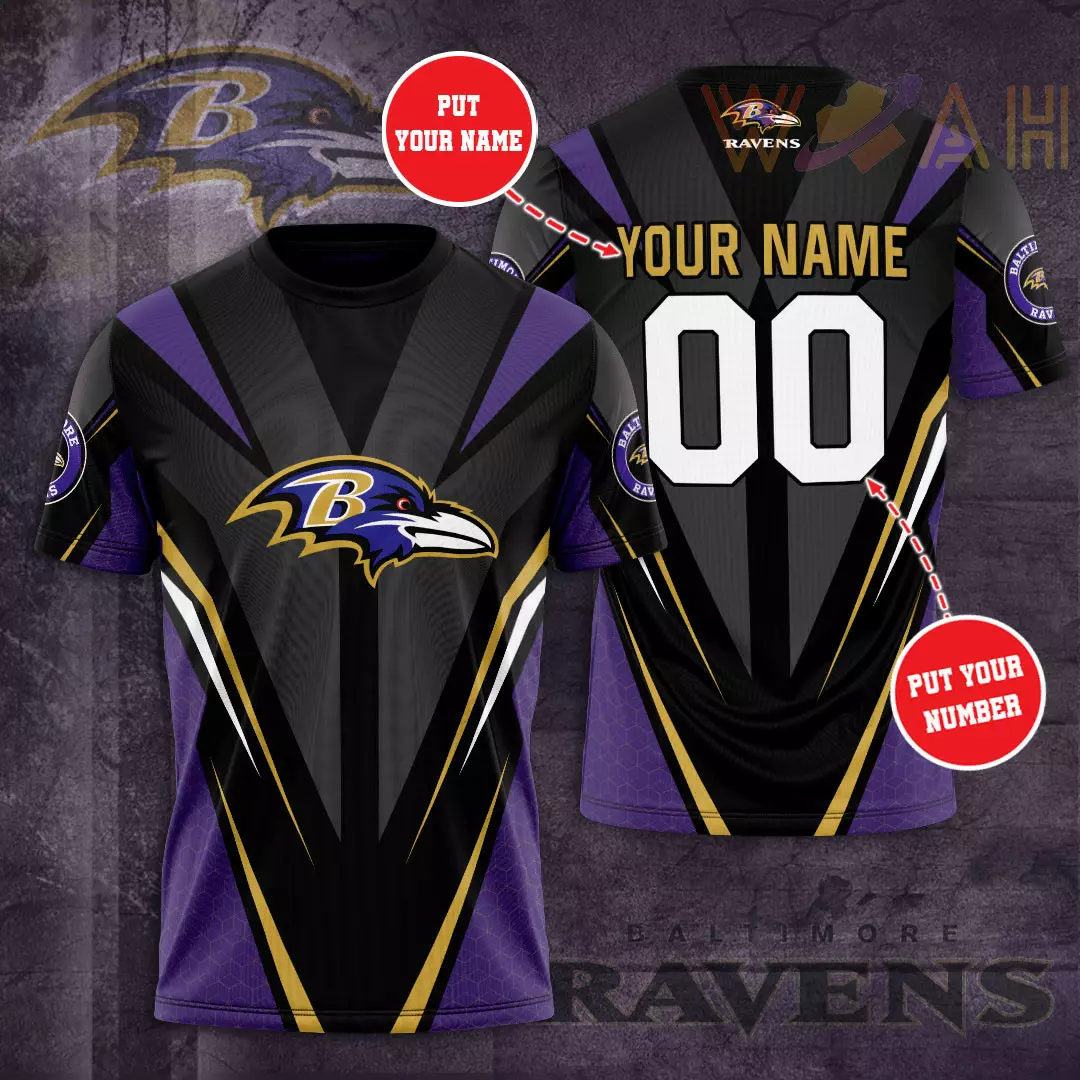 Baltimore Ravens 3D T-shirt - Hearthtops Store