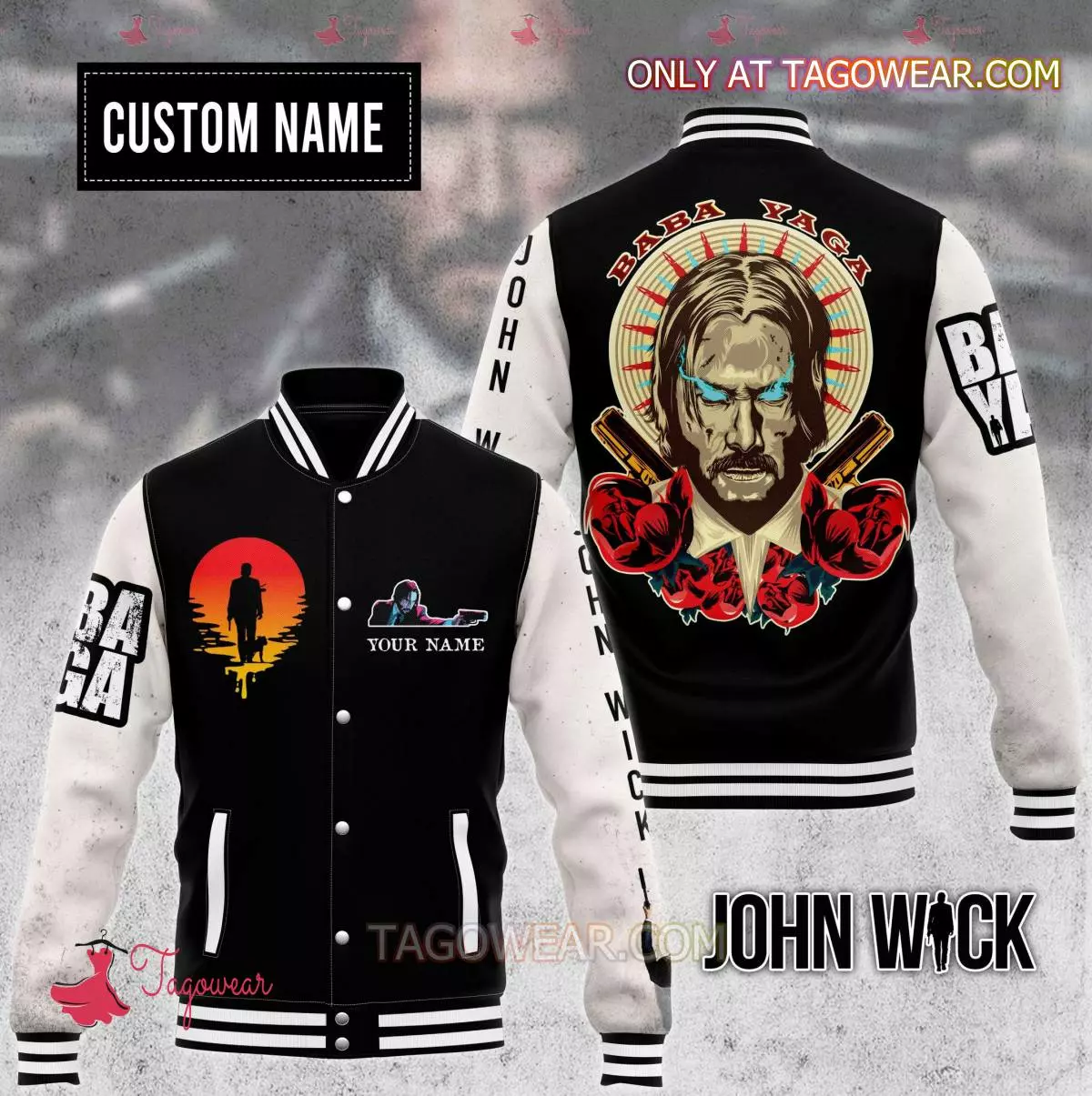 John Wick Baba Yaga Personalized Baseball Jacket - Hearthtops Store