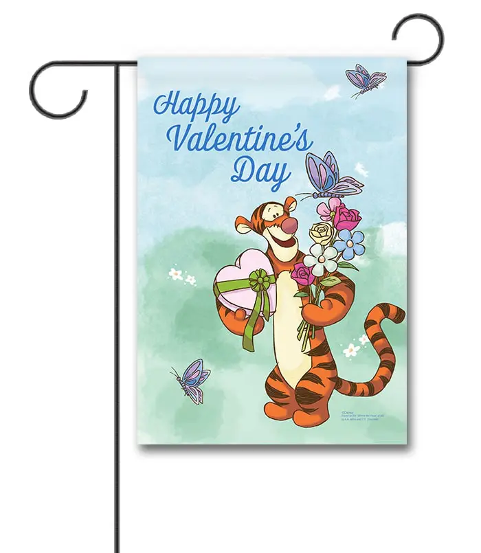 Happy Valentine's Day Tigger Garden Flag - Hearthtops Store