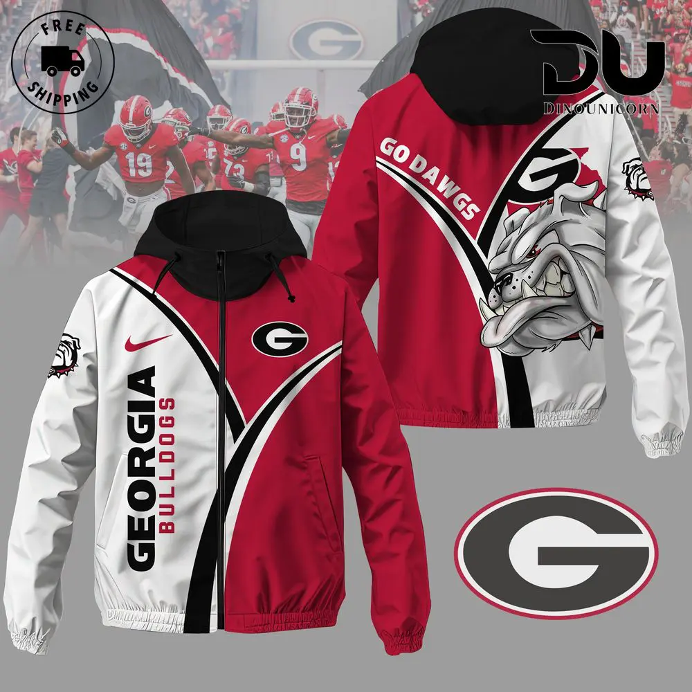 Georgia Bulldogs Football NCAA Windbreaker Jacket - Hearthtops Store