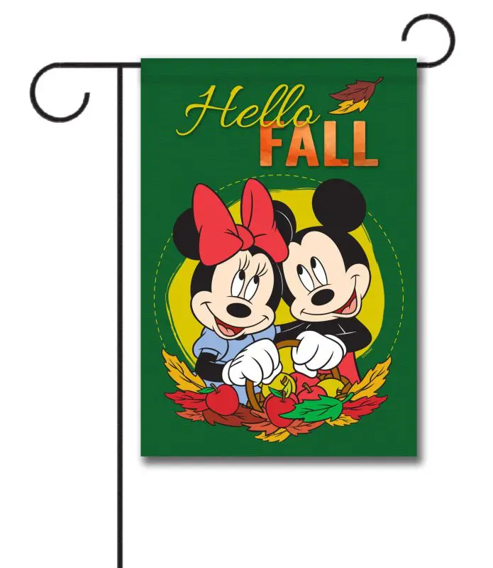 Hello Fall Mickey Minnie Garden Flag - Hearthtops Store