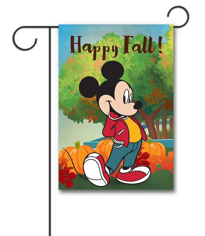 Happy Fall Pumpkin Patch Mickey Garden Flag - Hearthtops Store