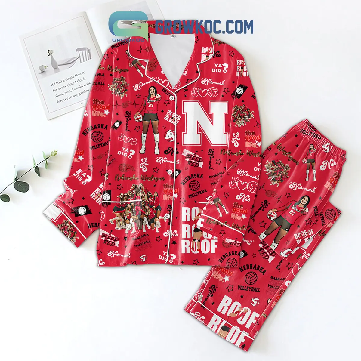Nebraska Cornhuskers Volleyball I Bleed Red Pajamas Set - Hearthtops Store