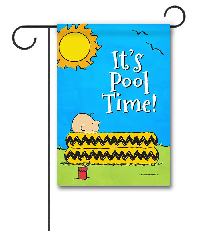 PEANUTS Pool Time Charlie Brown Garden Flag - Hearthtops Store