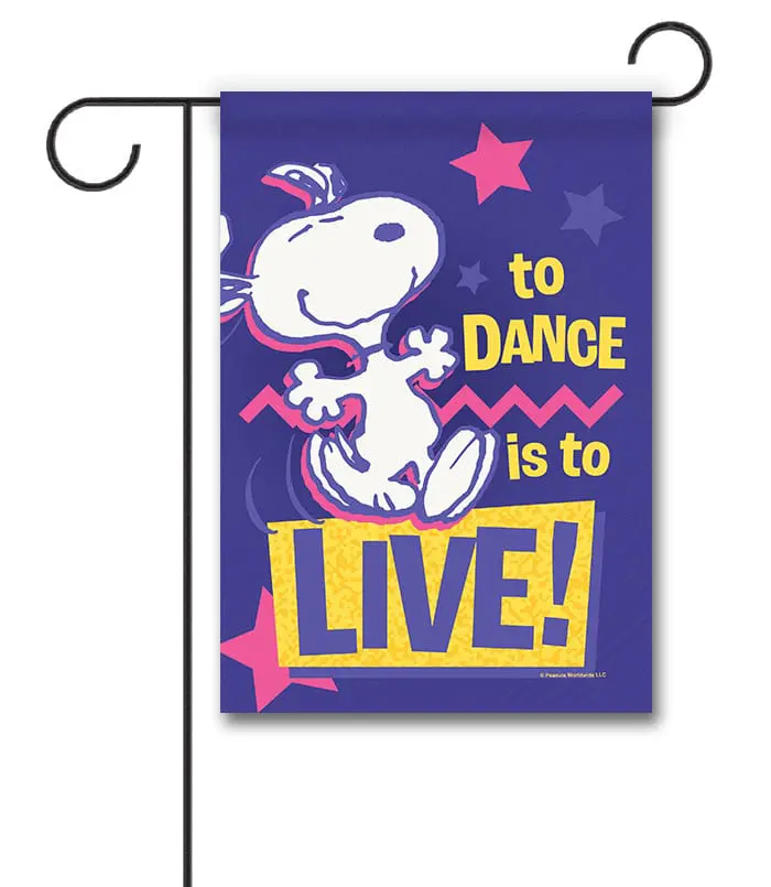 PEANUTS To Dance is to Live Snoopy Garden Flag - Hearthtops Store