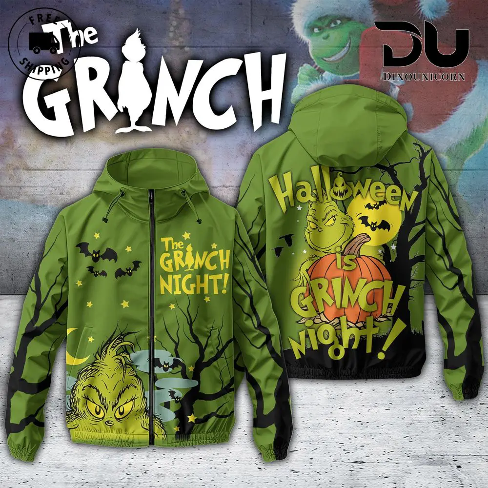 The Grinch Happy Halloween Windbreaker Jacket Limited Edition ...