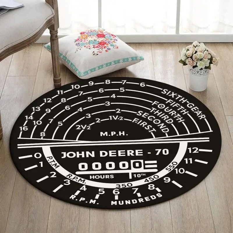 Tractor John Deere Round Rug For Living Room, Bedroom - Hearthtops Store