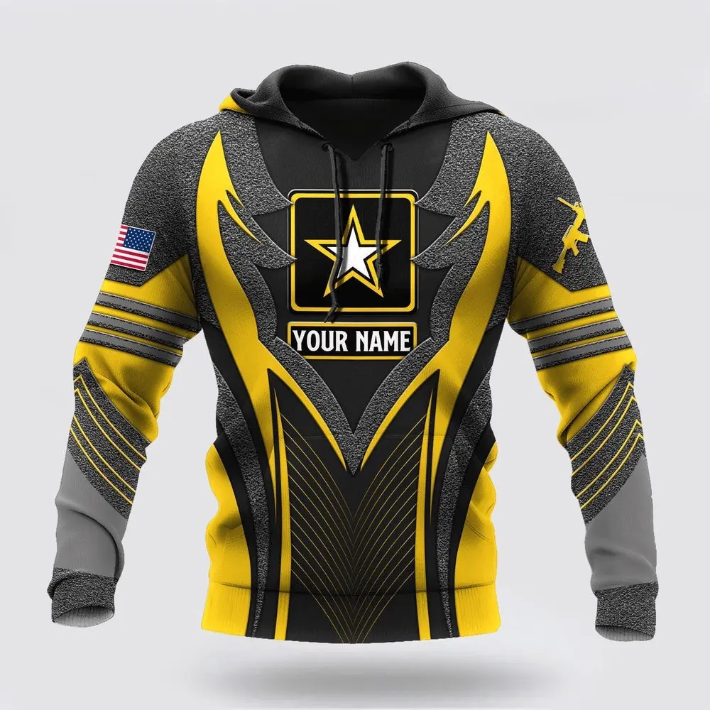 Us Army Hoodie, Us Army Yellow Metal Shirts, Army Veteran Hoodies ...