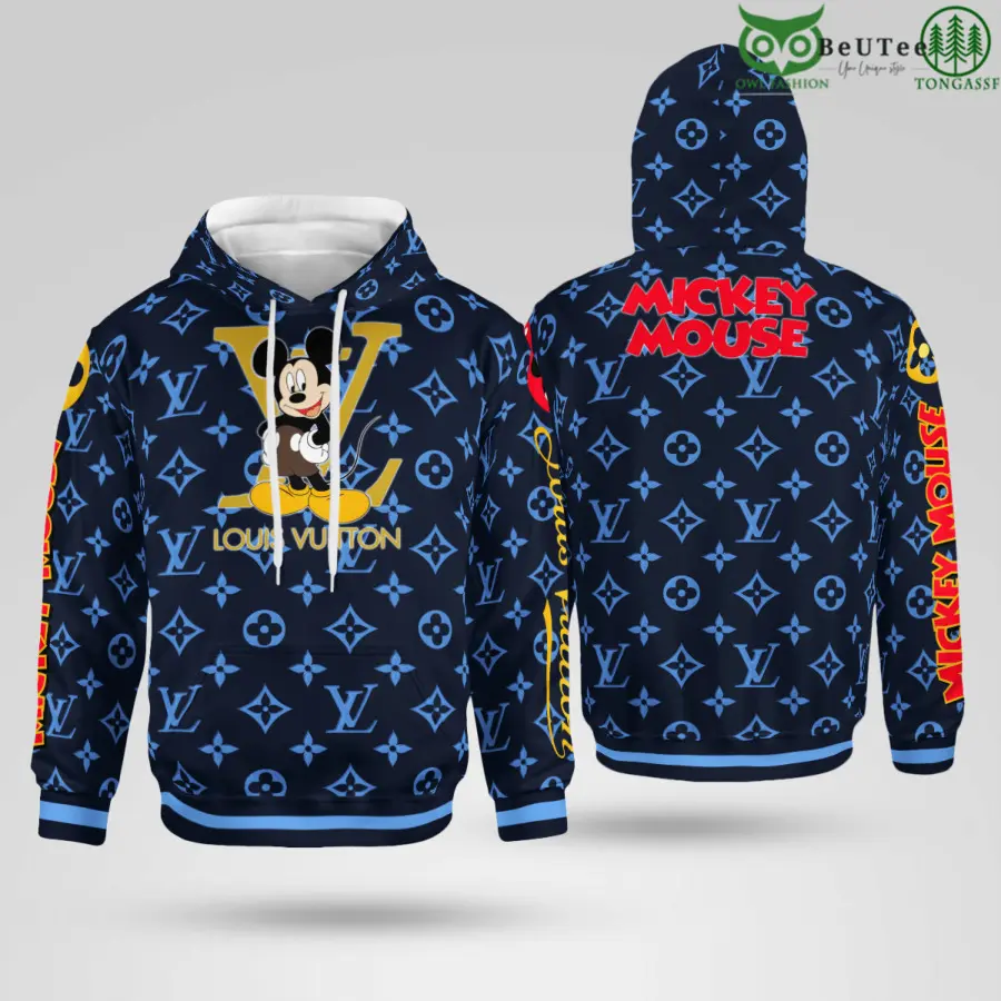 Mickey Mouse Louis Vuitton Louis Vuitton Blue Limited Edition 3D Hoodie ...