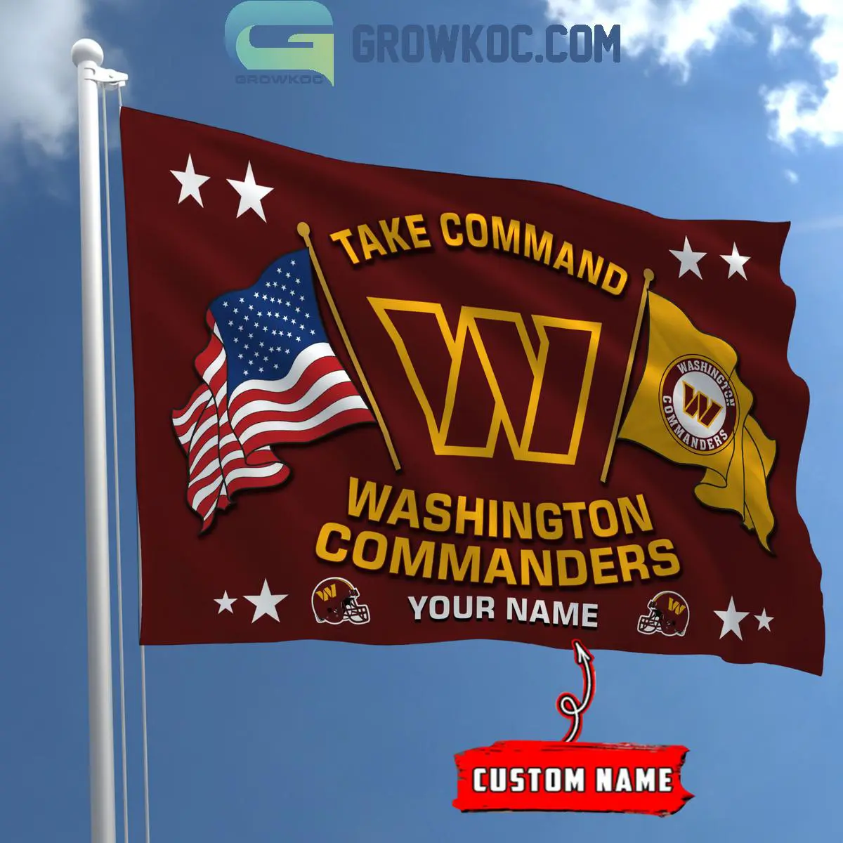 Washington Commanders Take Command 2024 Personalized Flag - Hearthtops ...