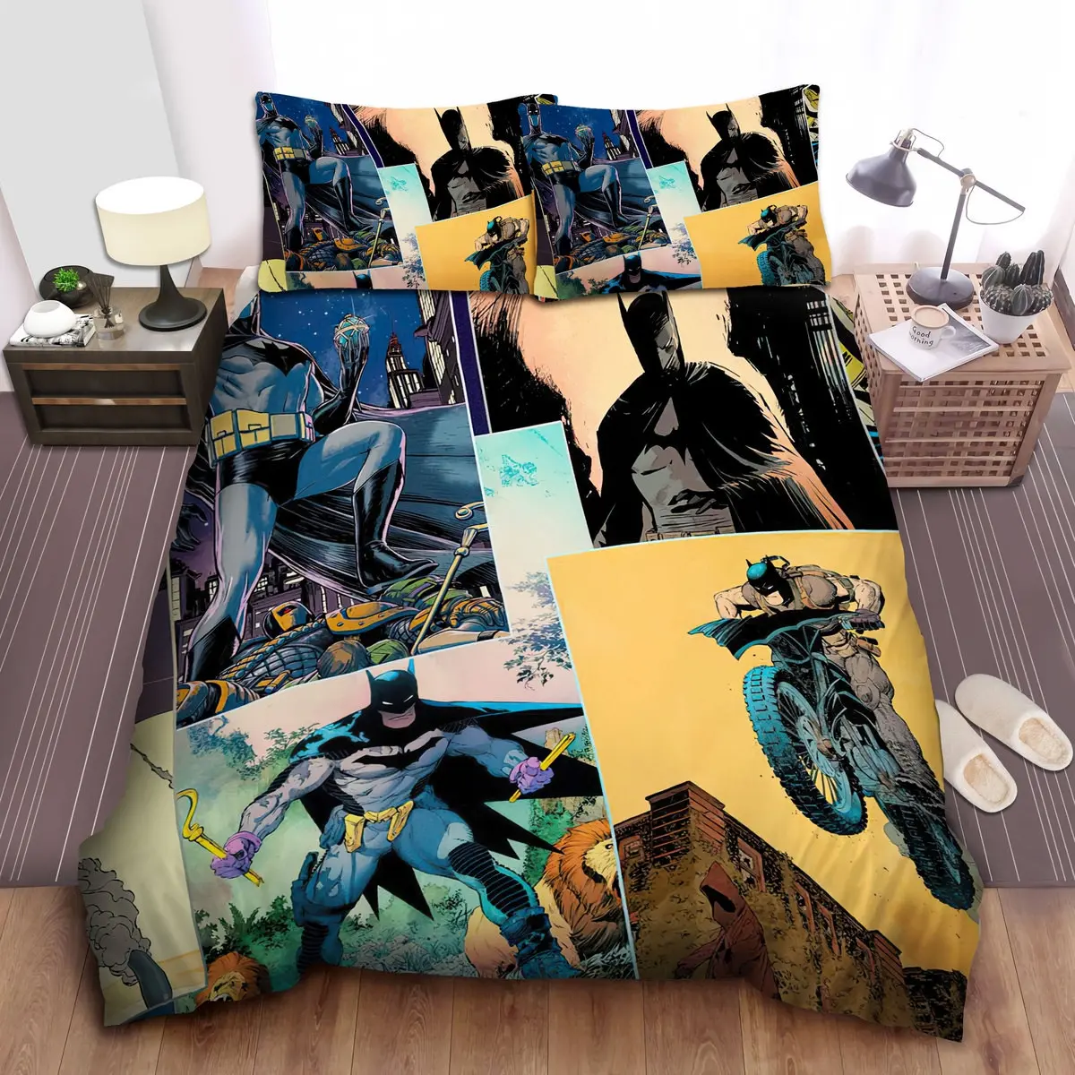 Batman In Vintage Comic Art Duvet Cover Bedroom Sets Comfortable ...