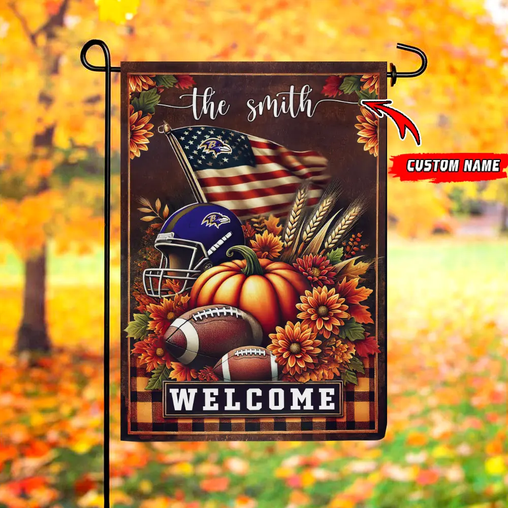 NFL Baltimore Ravens Football Team Vinateg Garden Flag Fall Seson ...