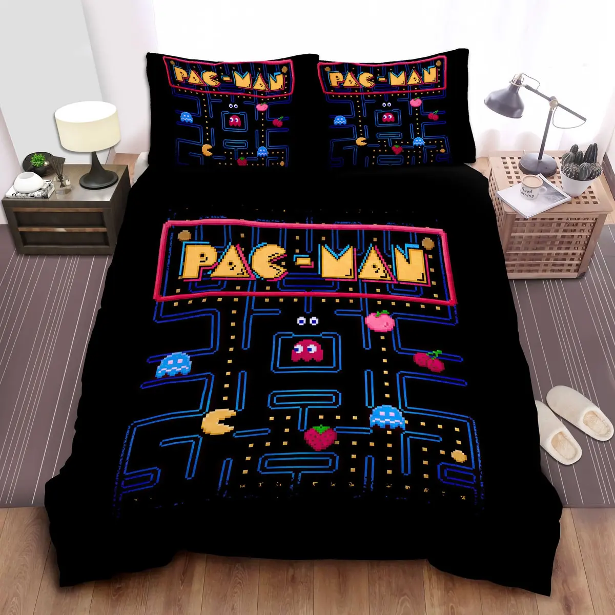 Original Pac-Man Video Game Comforter, Duvet Cover, Bed Sheets Bedding ...