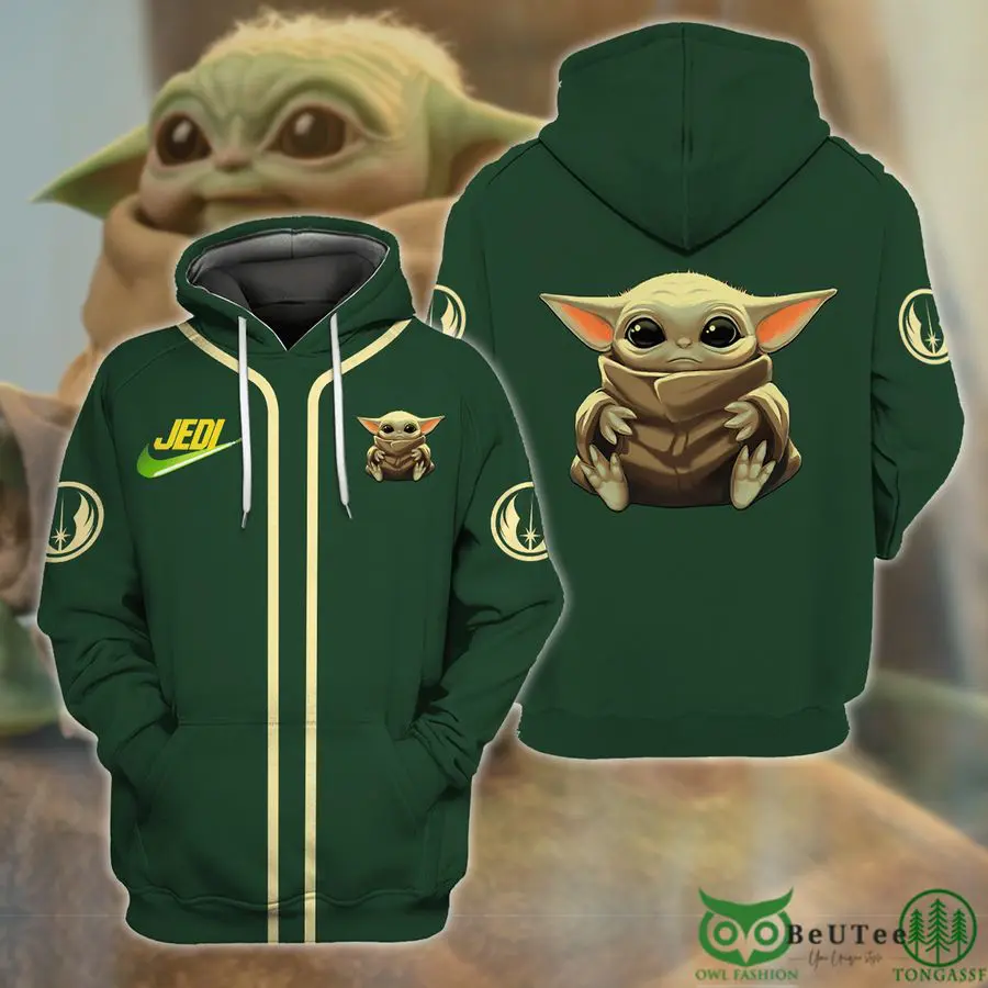 Star Wars Jedi Nike Baby Yoda Green 3D Hoodie - Hearthtops Store