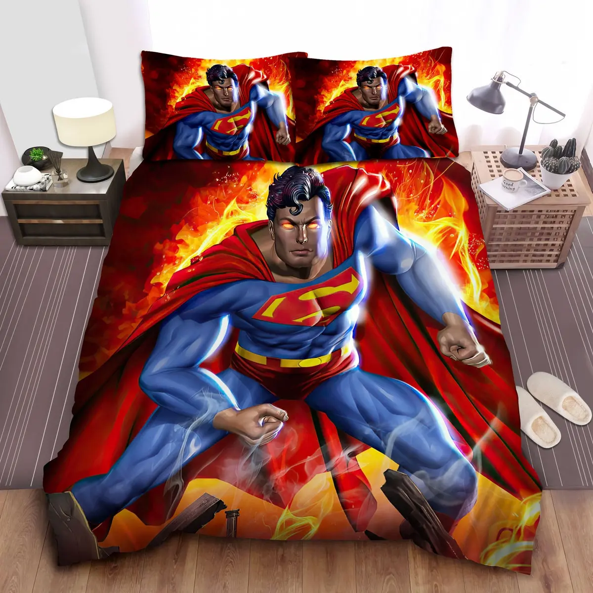 Superman, DC Comics Hero Bedding Sets: Fire-Themed Duvet Cover & Bed ...