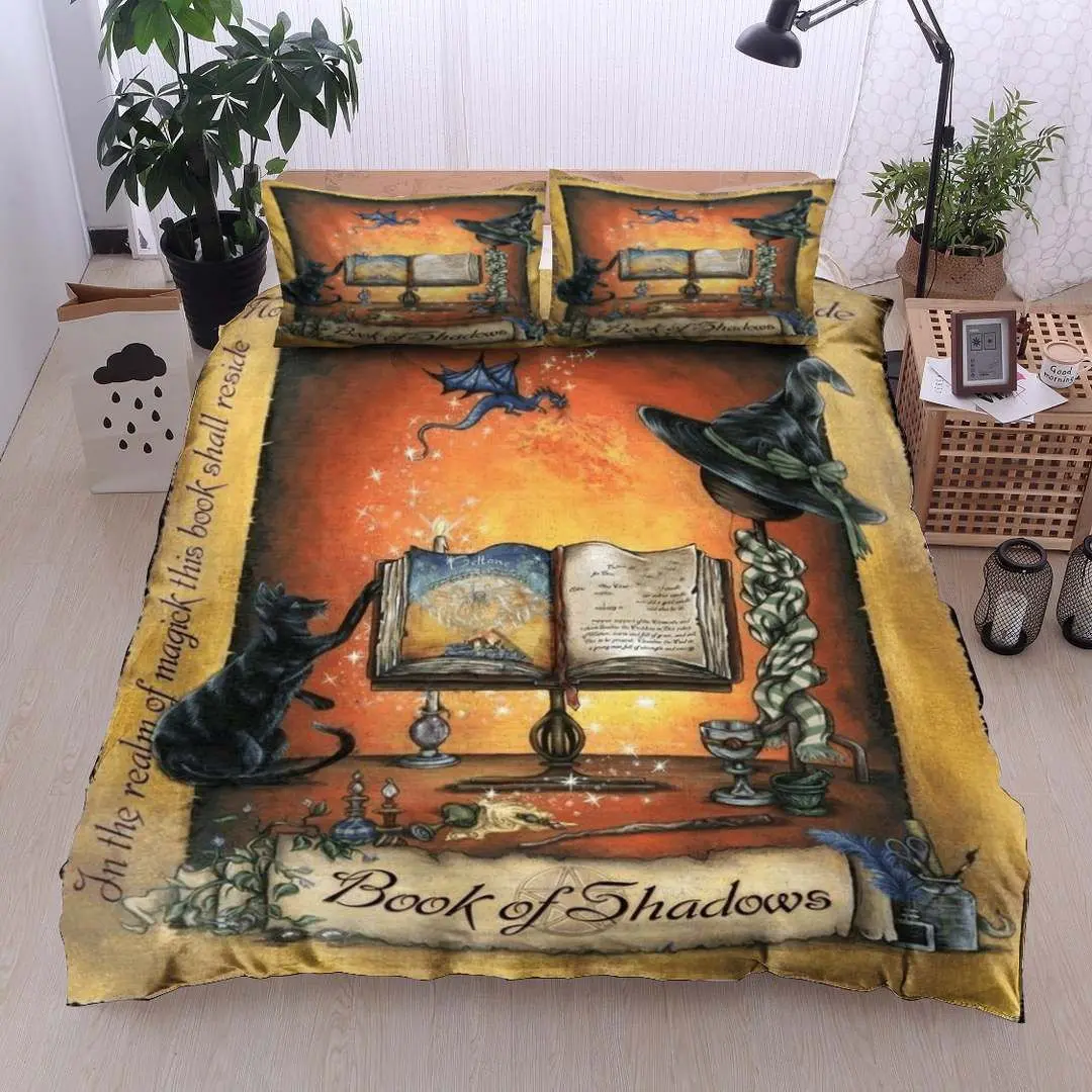 Witch-Themed Cotton Duvet Cover, Bed Sheets, Comforter: Complete ...
