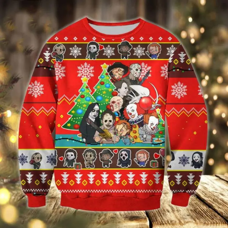 Horror Friends Halloween Horror Movie Sweater - Hearthtops Store