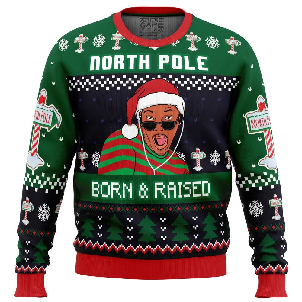 Born And Raised Fresh Prince Of Bel-Air Ugly Christmas Sweater ...