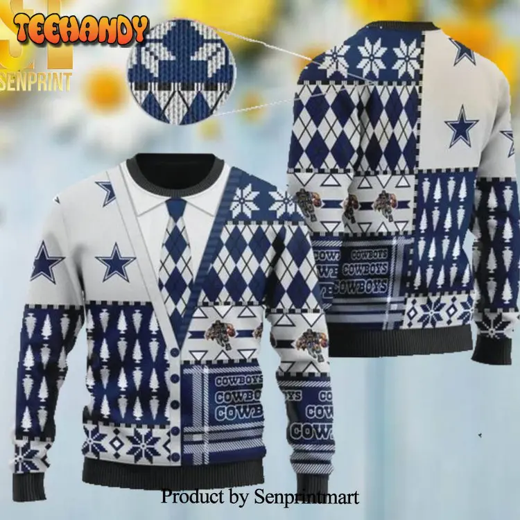 Dallas Cowboys Nfl American Football Team Cardigan Style Ugly Xmas ...