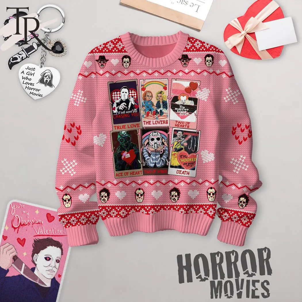 Horror Movies Valentine Sweater - Hearthtops Store